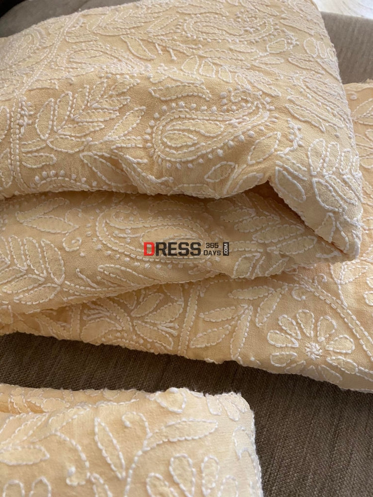 Beige Lucknowi Chikankari Lehenga Set – Dress365days