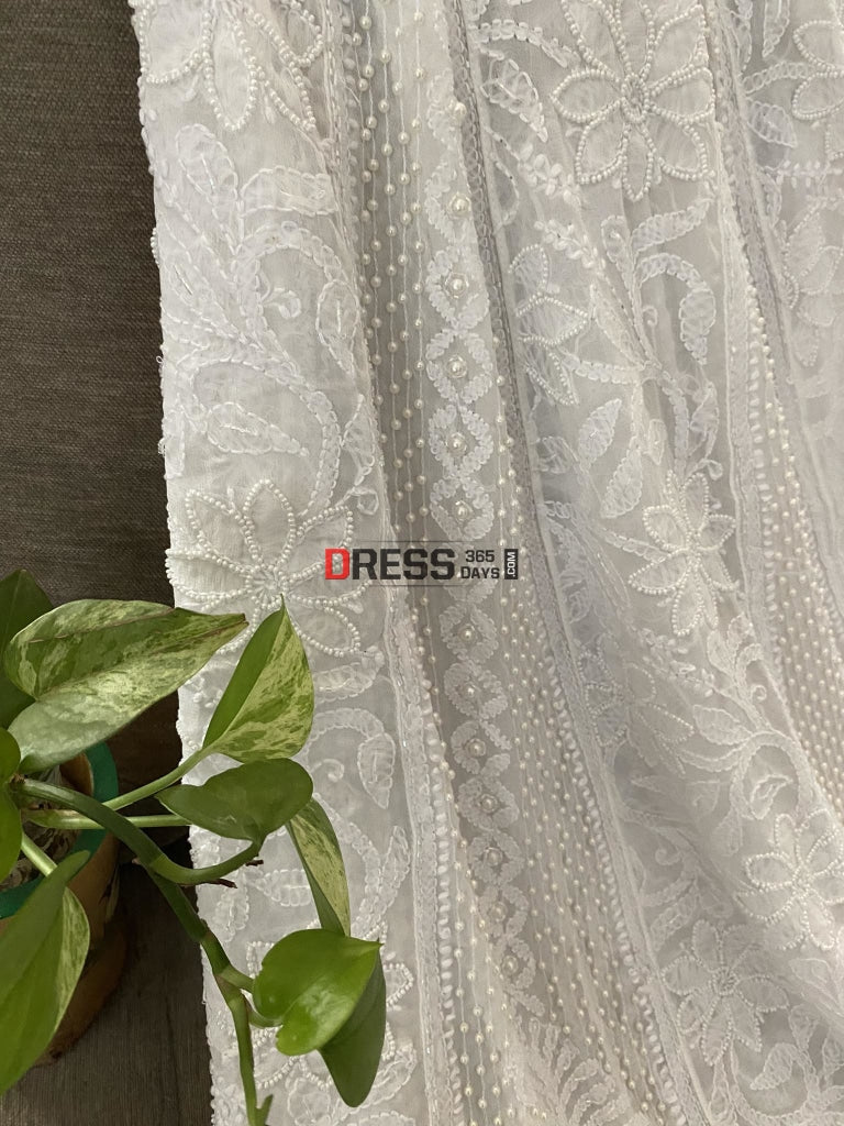 Designer Pearl Lucknowi Chikankari Anarkali Suit – Dress365days
