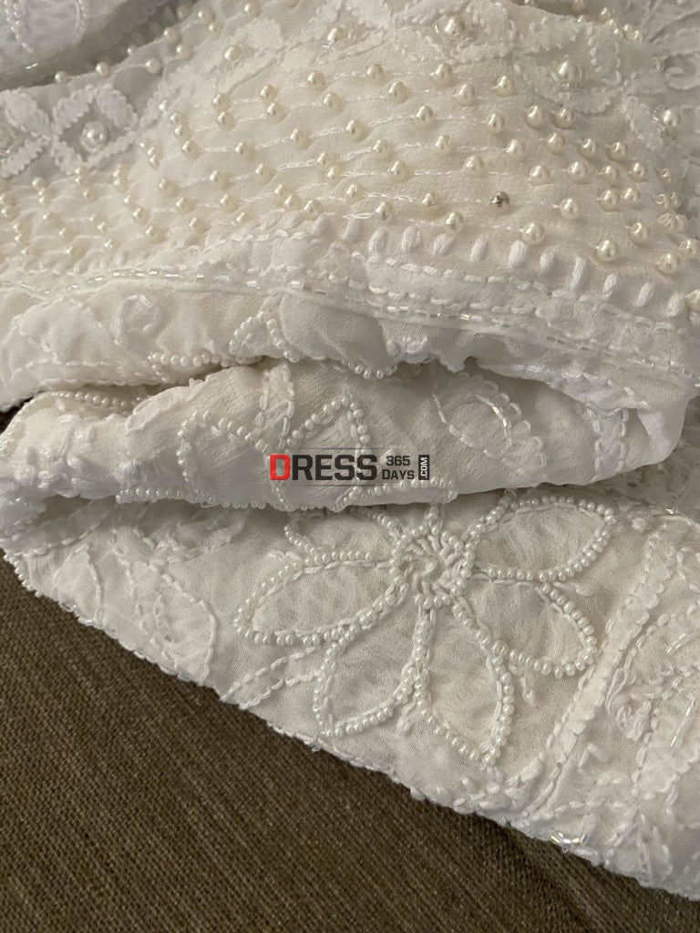 Designer Pearl Lucknowi Chikankari Anarkali Suit – Dress365days