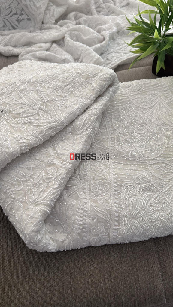 Designer Pearl Lucknowi Chikankari Lehenga Set – Dress365days