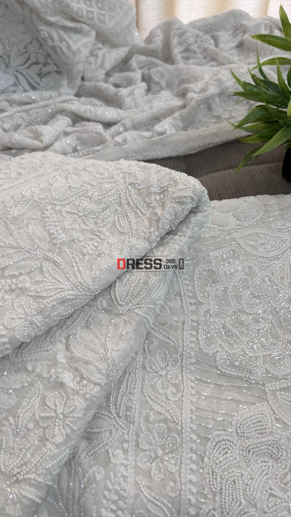 Designer Pearl Lucknowi Chikankari Lehenga Set – Dress365days