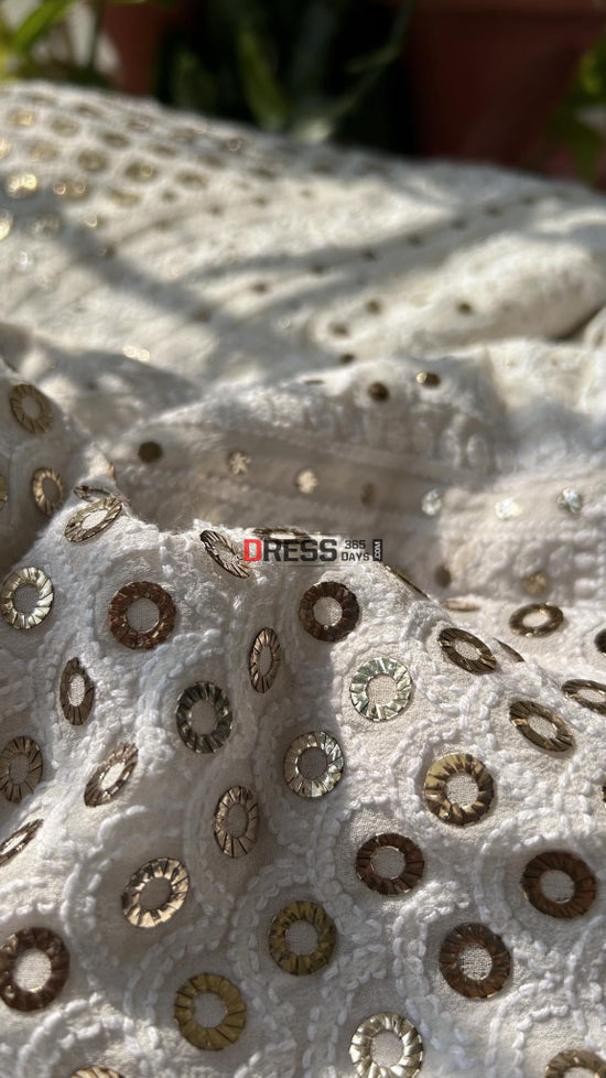 Ivory Ring Mukaish Chikankari Lehenga Set – Dress365days