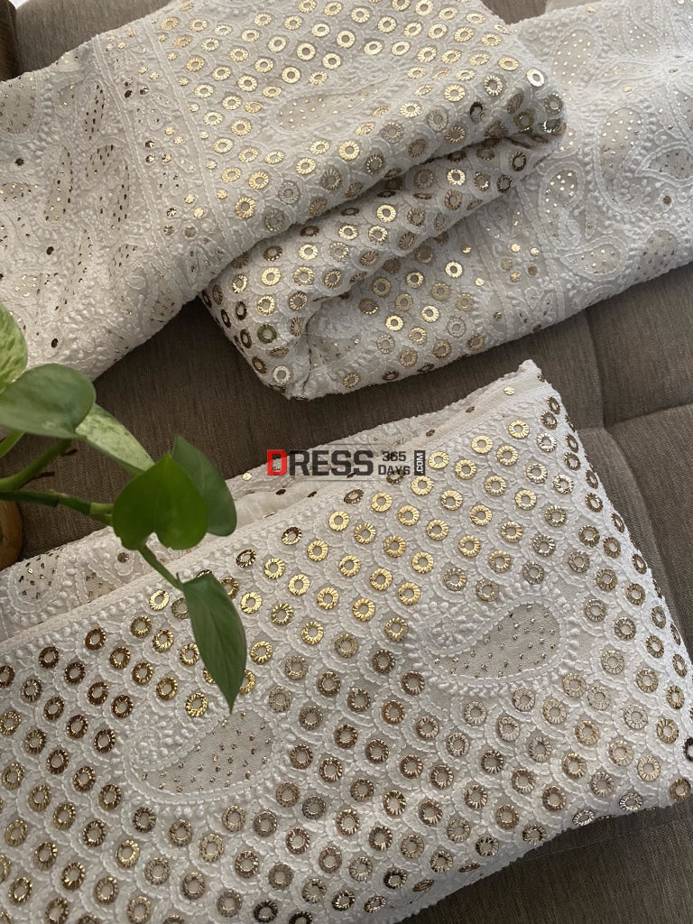 Ivory Ring Mukaish Lucknowi Chikankari Lehenga Set – Dress365days