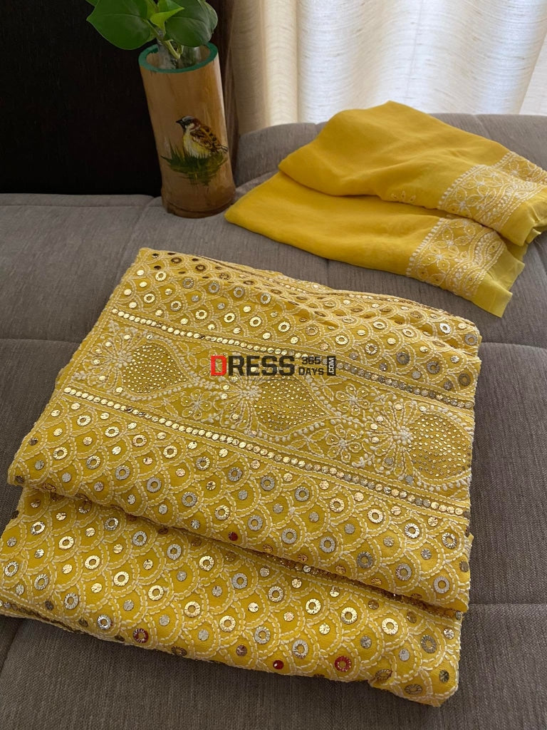 Lucknowi Chikankari Mukaish Suit – Dress365days