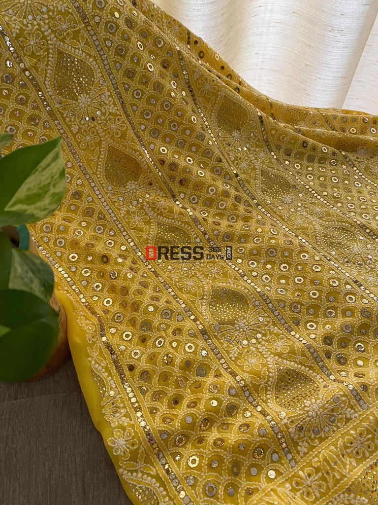 Lucknowi Chikankari Mukaish Suit – Dress365days