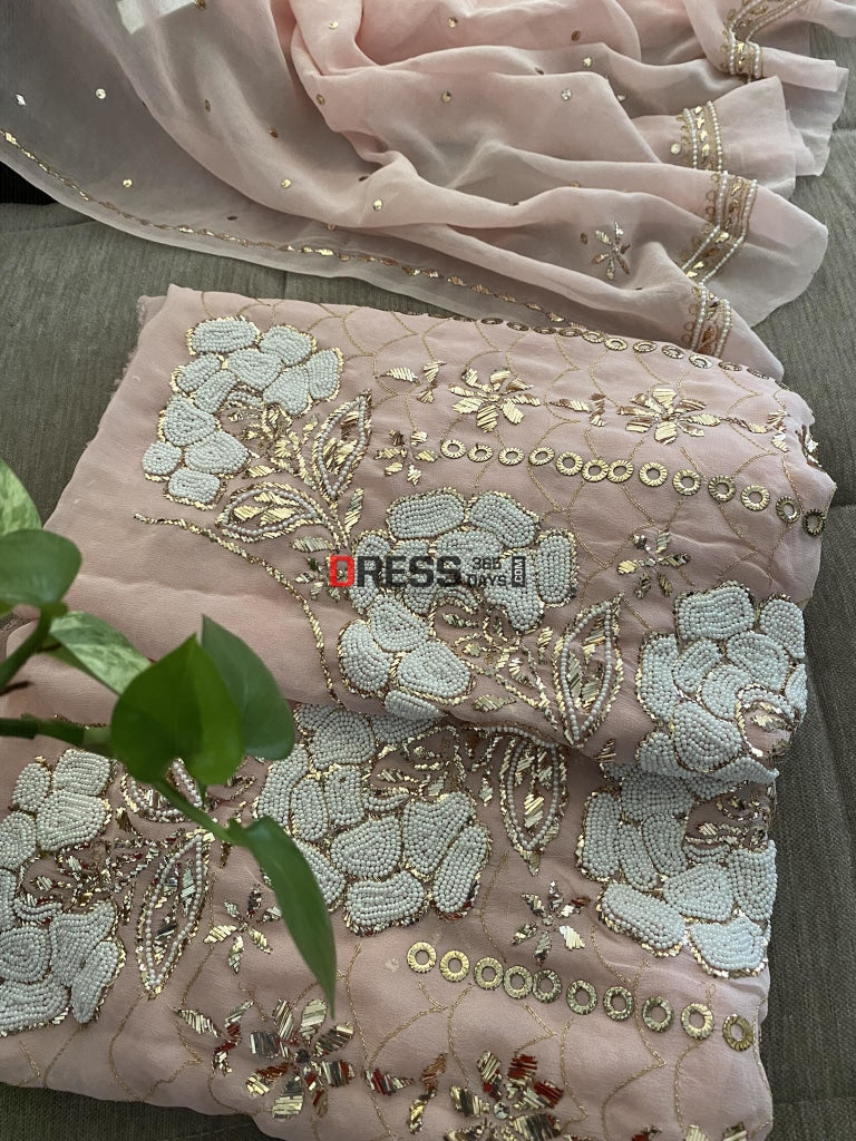 Masterpiece Pastel Pink Kamdani & Pearl Suit – Dress365days