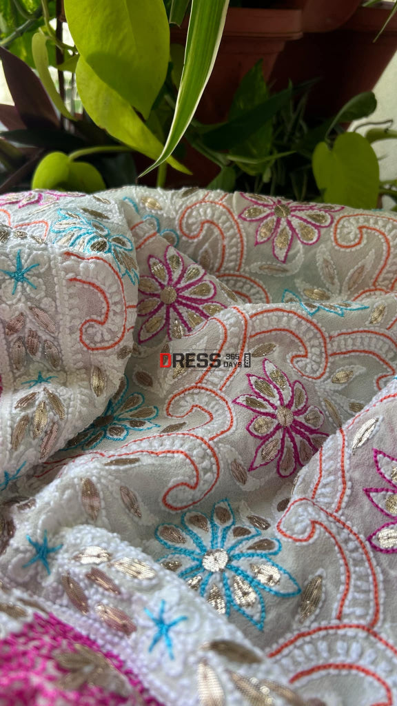 Multicolour Chikankari Gota Patti Dupatta – Dress365days