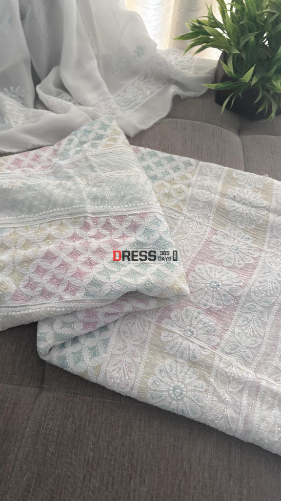 Party Wear Cut Dana Work Chikankari Anarkali Suit – Dress365days