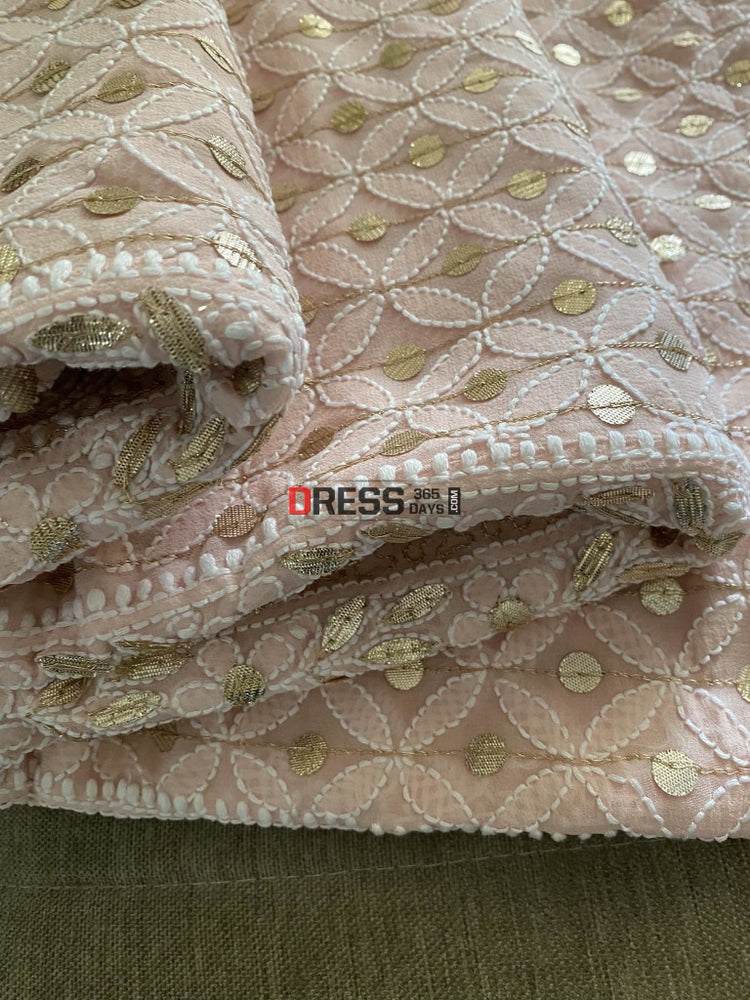 Pastel Pink Gota Patti Chikankari Dupatta – Dress365days