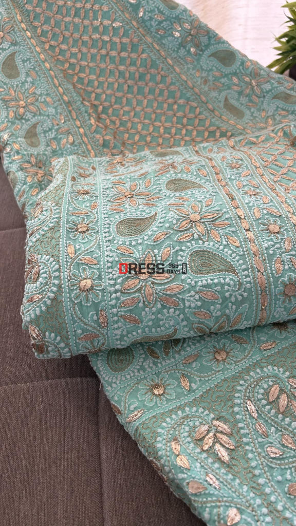 Sea Green Gota Patti Chikankari Lehenga Set – Dress365days