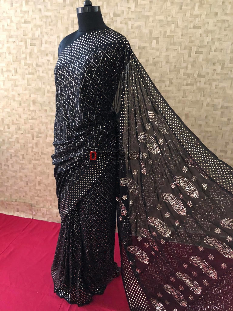 Black Kamdani Saree – Dress365days