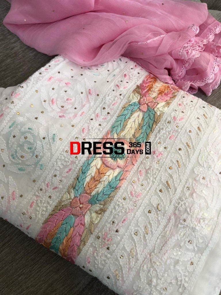 Chikankari and Parsi Gara Suit – Dress365days