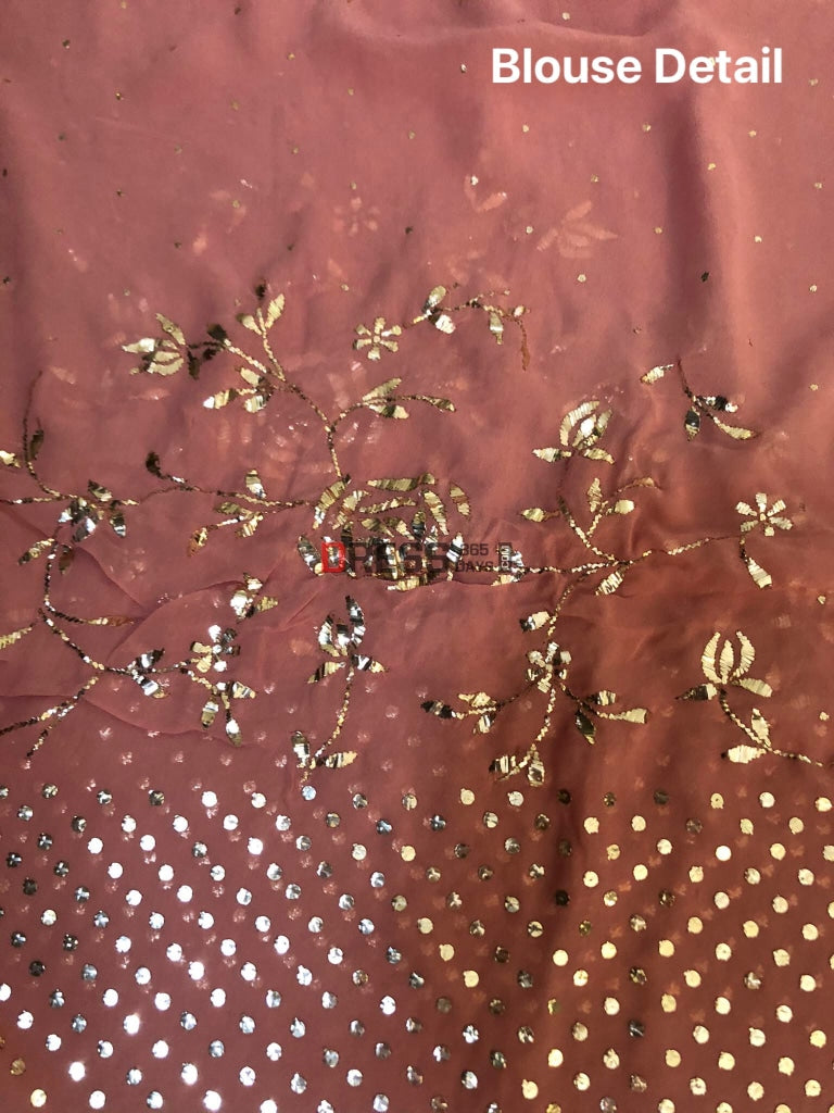 Hand Crafted Pure Georgette Kamdani Saree – Dress365days