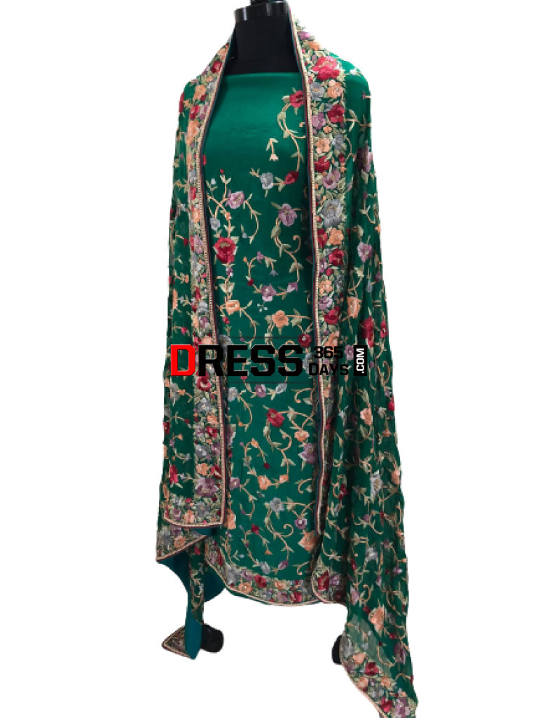 Hand Embroidered Parsi Gara Three Piece Suit – Dress365days