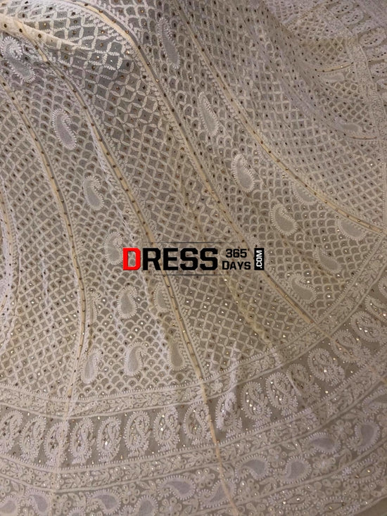 Hand Jaali & Kamdani Work Chikankari Lehenga Set – Dress365days