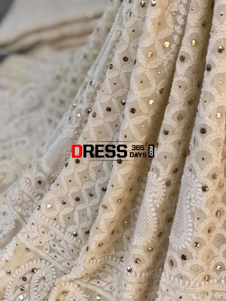 Hand Jaali & Kamdani Work Chikankari Lehenga Set – Dress365days