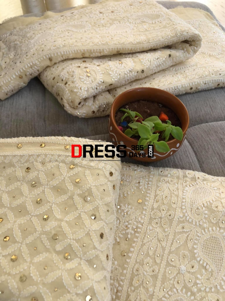 Hand Jaali & Kamdani Work Chikankari Lehenga Set – Dress365days