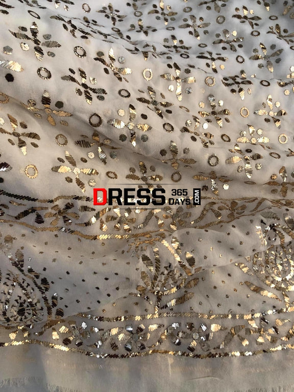 Ivory Hand Crafted Kamdani Suit – Dress365days