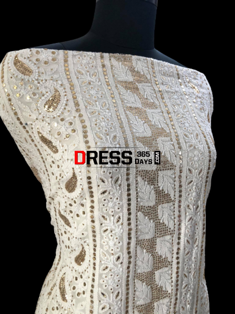 Ivory Kamdani Lucknowi Chikankari Suit – Dress365days