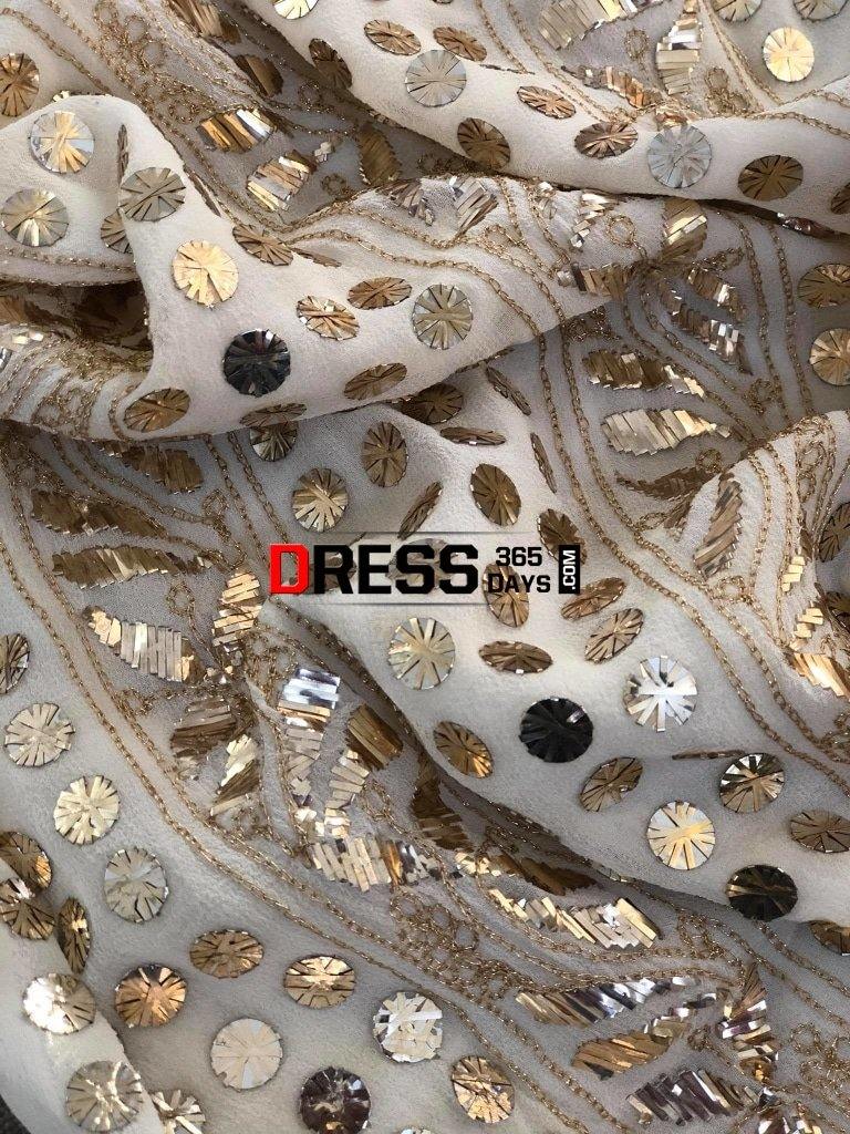 Ivory Pure Georgette Kamdani Suit – Dress365days