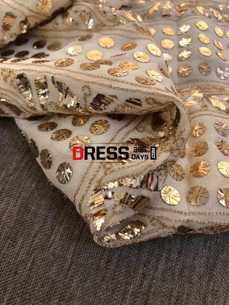 Ivory Pure Georgette Kamdani Suit – Dress365days