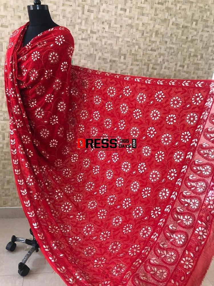 Lucknow Chikankari Gota Patti Dupatta – Dress365days