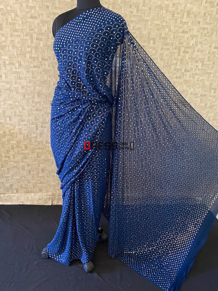 Masterpiece Navy Kamdani Saree – Dress365days