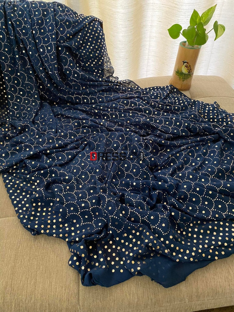 Masterpiece Navy Kamdani Saree – Dress365days