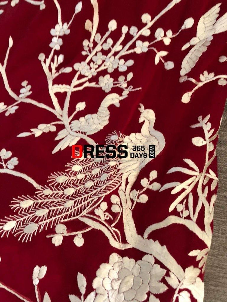 Ivory & Red Parsi Gara Saree – Dress365days
