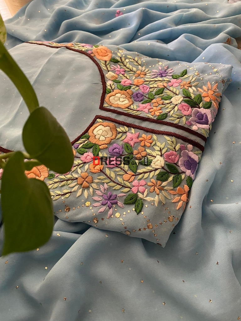 All Over Mukaish Parsi Gara Suit | Buy Parsi Gara Suits – Dress365days