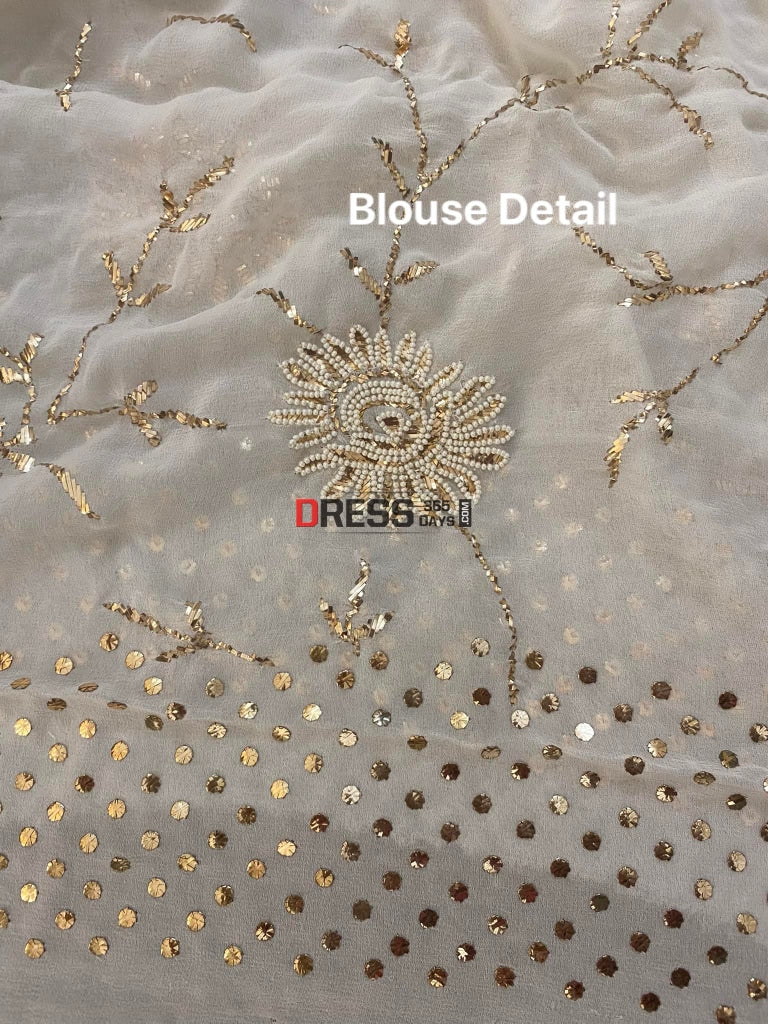 Pure Georgette Pearl & Kamdani Saree – Dress365days